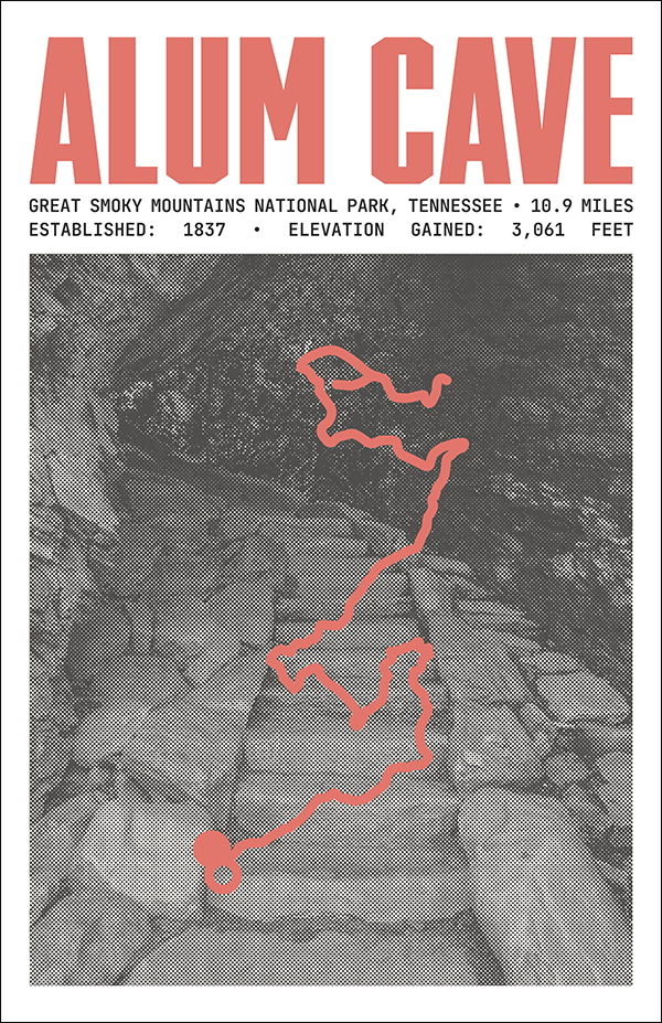 Alum Cave Trail Poster | Great Smoky Mountains National Park Prints ...