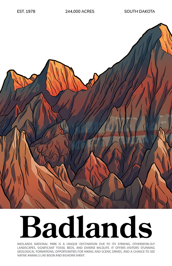 Badlands National Park Animated Poster – Park-Poster