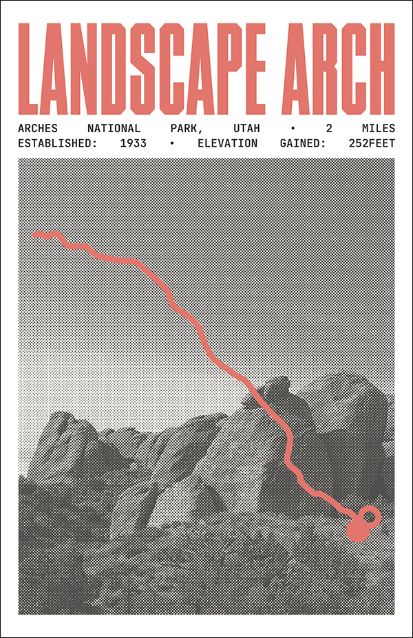 Landscape Arch Poster | Arches National Park Prints – Park-Poster