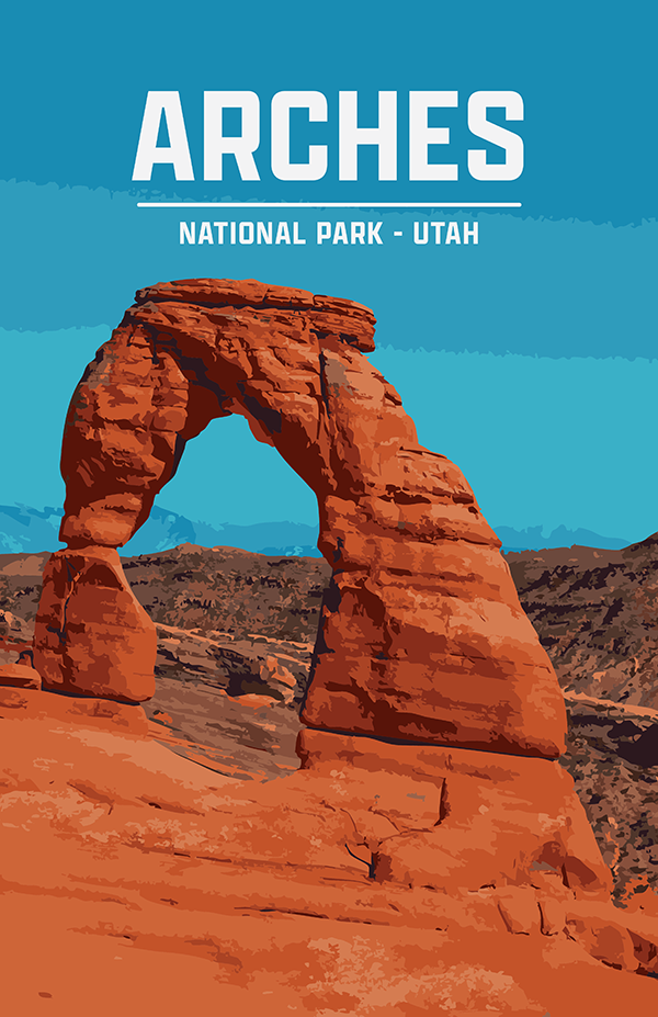 Arches National Park Print | Vintage Style – Park-Poster