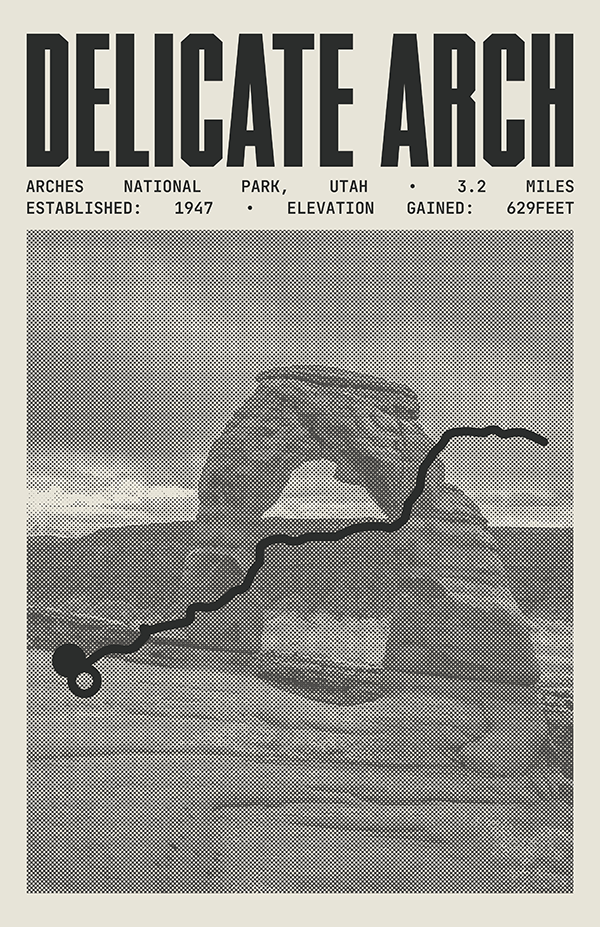 Delicate Arch Trail Poster | Arches National Park Prints – Park-Poster