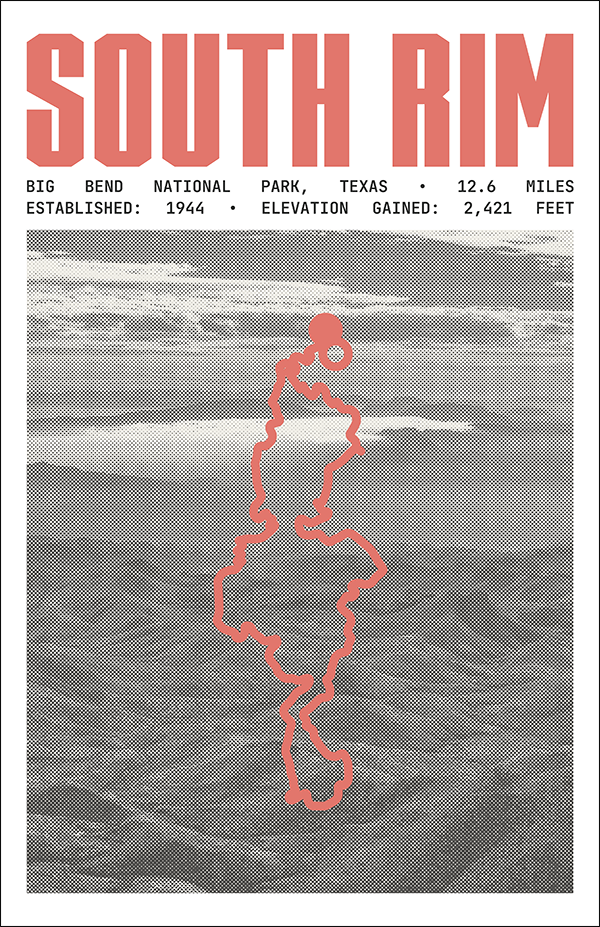 South Rim Trail Loop Poster | Big Bend National Park Prints – Park-Poster