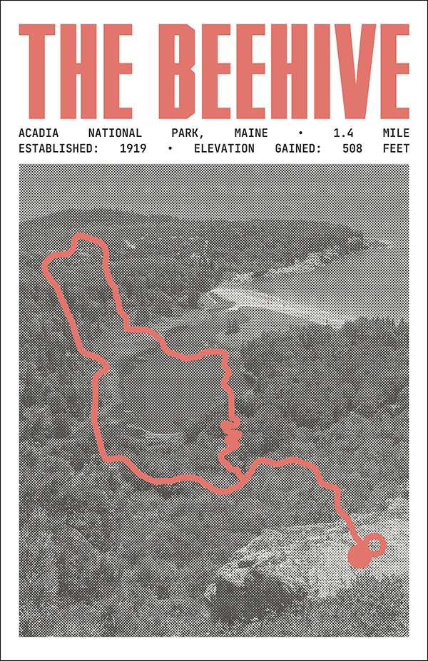 The Beehive Loop Trail Poster | Acadia National Park Prints – Park-Poster